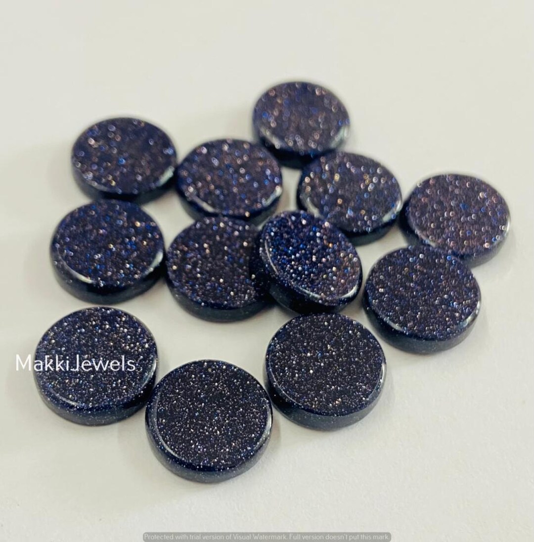 Natural Blue Sandstone Round Coin Flat Loose Calibrated Gemstone Both ...