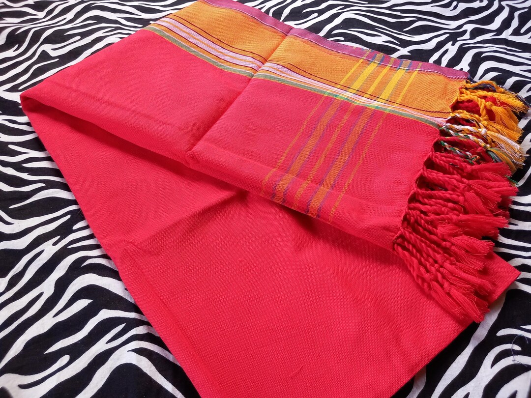 African Kikoy Red, African Kikoi, Cotton Pareo, African Sarong ...