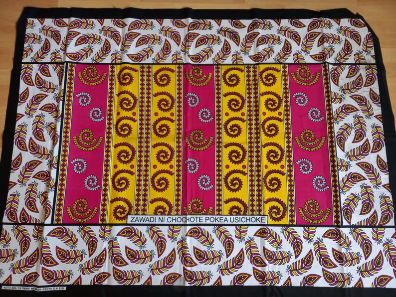 Kenyan Kanga Leso, Khanga Fabric, Pink Kanga, Tanzanian Kanga, Kanga ...