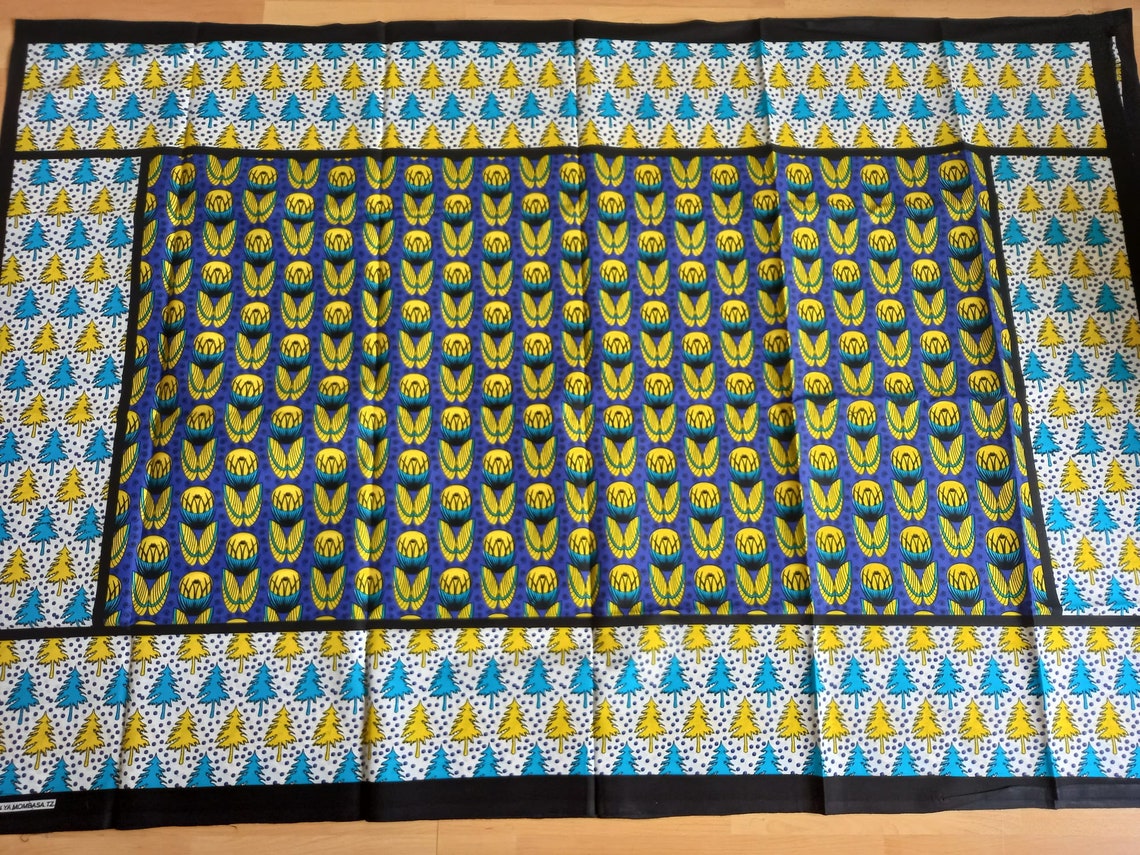 Leso, Khanga Fabric, Blue Kanga, Tanzanian Kanga, African Tablecloth ...