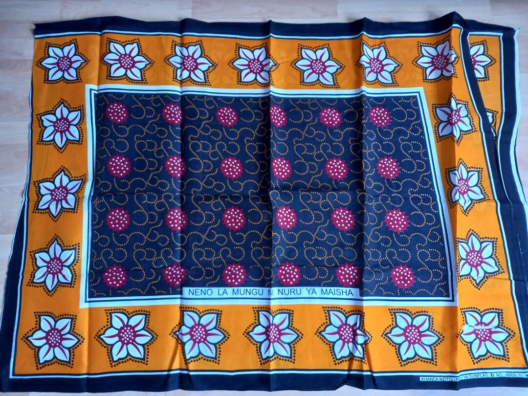 Khanga Fabric, African Fabric, Tanzanian Kanga, Cotton Fabric, African ...