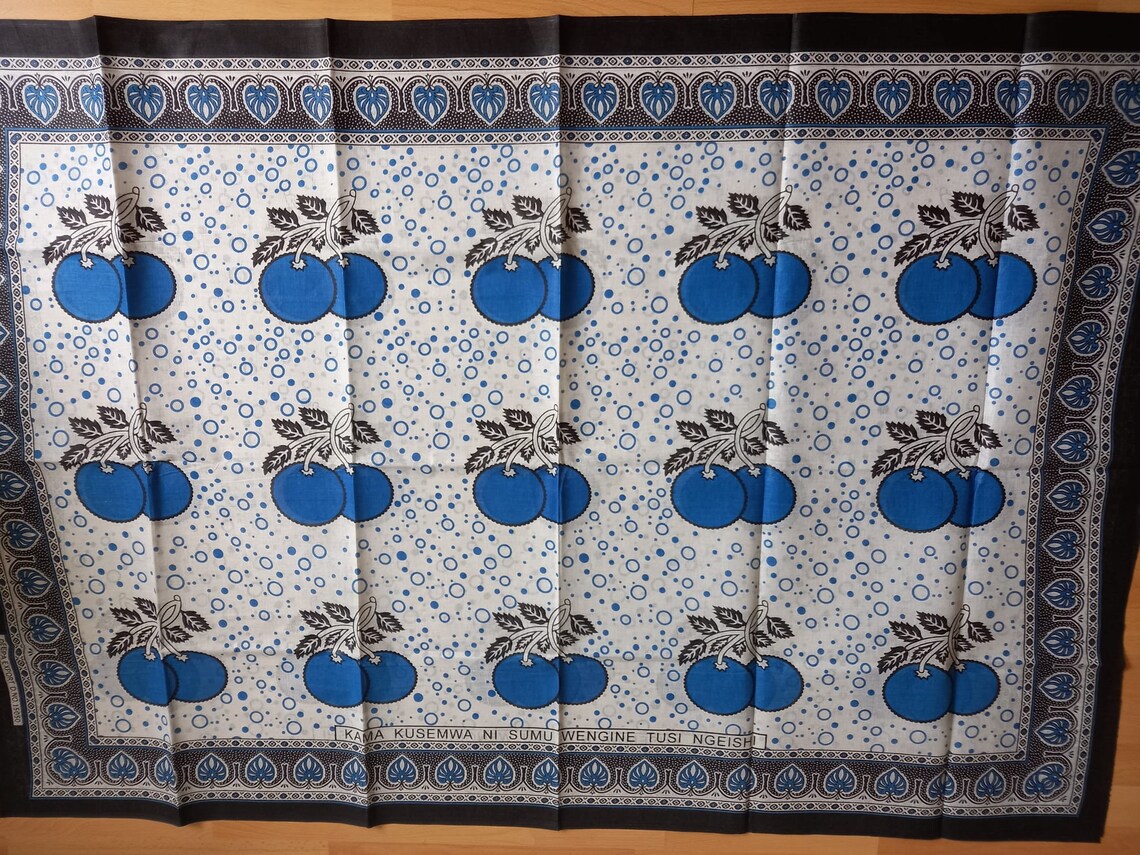 African Kanga Fabric, Leso Kanga, African Khanga Light, African Fabric ...