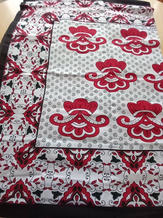 Khanga Fabric Red Leso African Fabric Tanzanian Kanga - Etsy