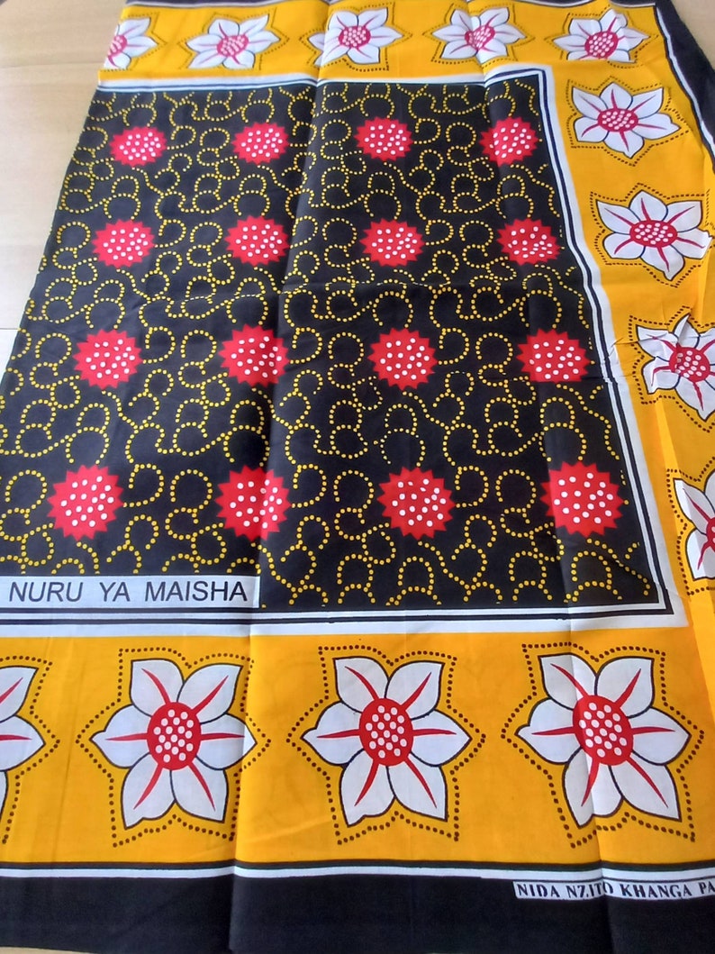 Khanga Fabric, African Fabric, Tanzanian Kanga, Cotton Fabric, African ...