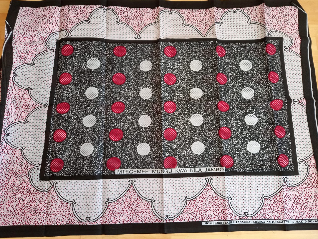 Khanga Fabric, Leso African Fabric, Tanzanian Kanga, Cotton Cloth ...