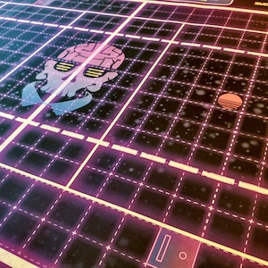 Synthwave Rubber Play Mat for Use in Blood Bowl / Combination Board for ...