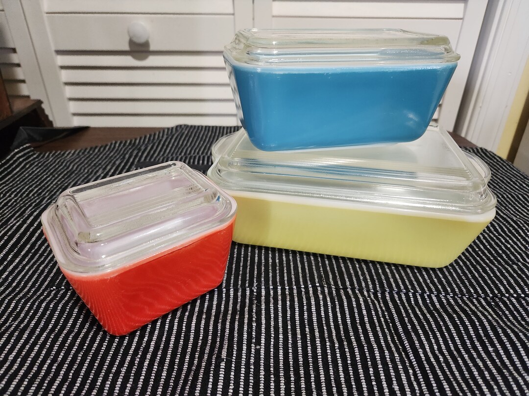 Vintage Pyrex Primary Refridgerator Set - Etsy