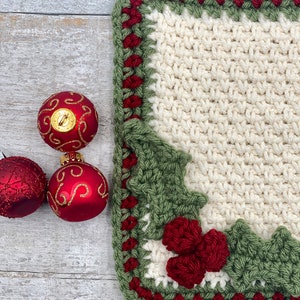 Holly Square Crochet PATTERN, Granny Square Crochet Pattern, Crochet ...