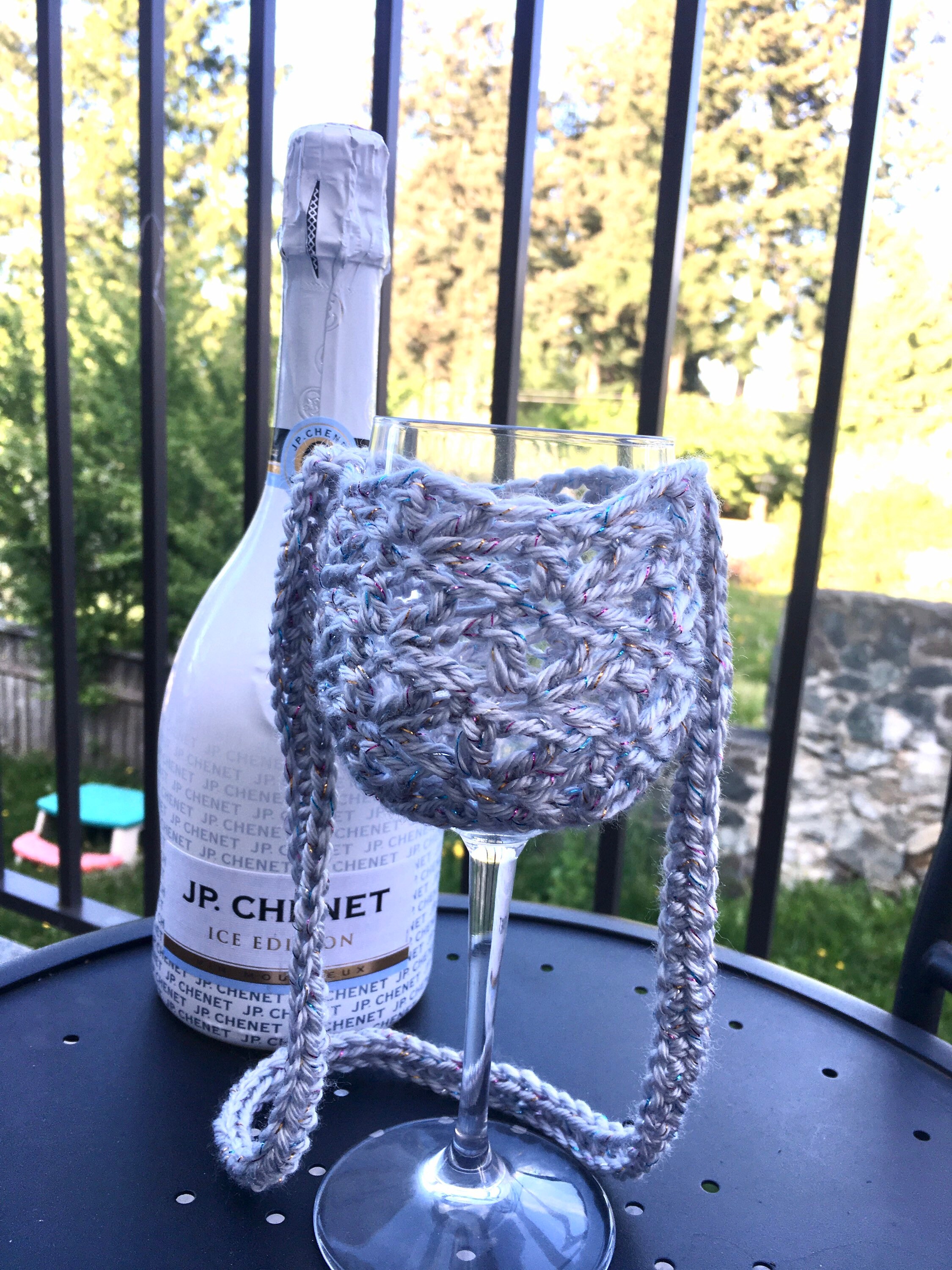 Wine Glass Cozy Crochet PATTERN PDF Wine Lanyard Crochet | Etsy