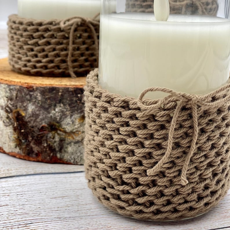 Farmhouse Candle Cozy Crochet PATTERN, Candle Cozy Crochet Pattern ...