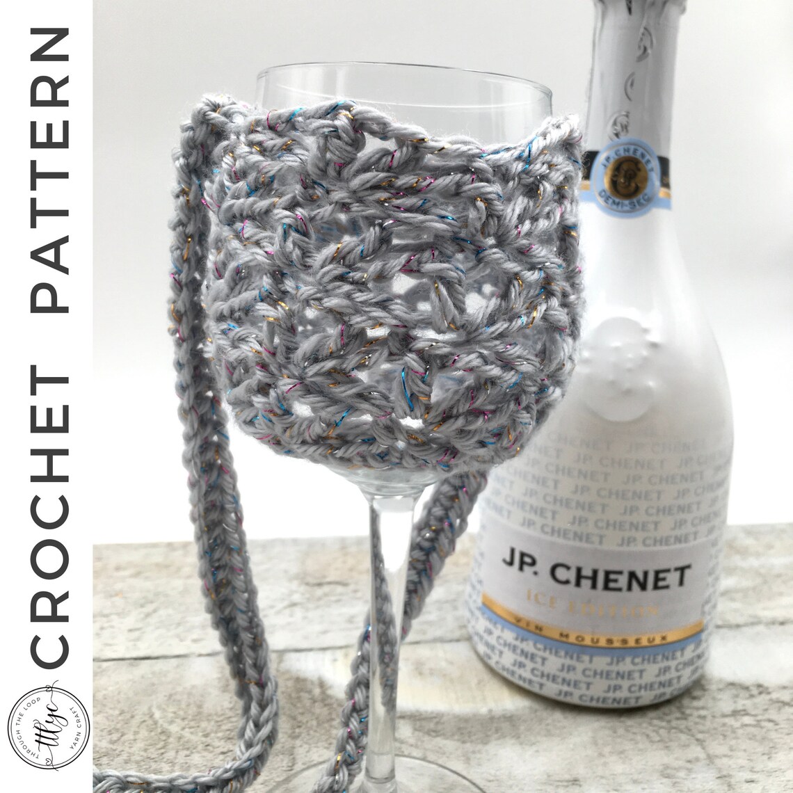 Wine Glass Cozy Crochet PATTERN | PDF Wine Lanyard Crochet Pattern - Etsy