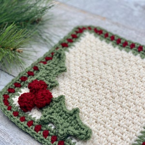 Holly Square Crochet PATTERN, Granny Square Crochet Pattern, Crochet ...