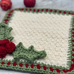 Holly Square Crochet PATTERN, Granny Square Crochet Pattern, Crochet ...