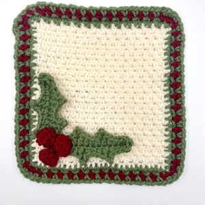 Holly Square Crochet PATTERN, Granny Square Crochet Pattern, Crochet ...