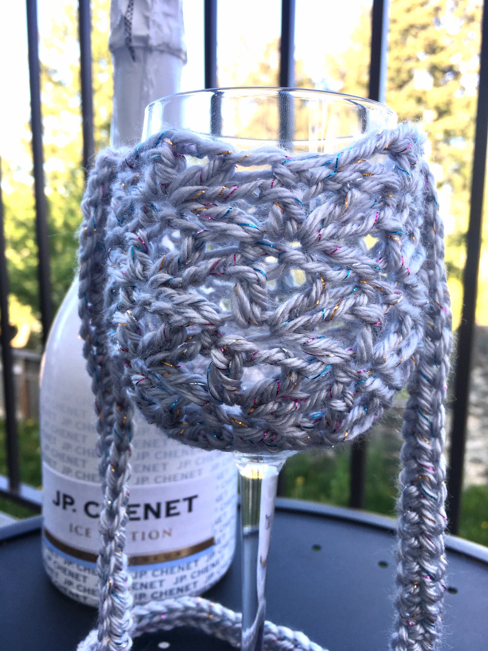 Wine Glass Cozy Crochet PATTERN | PDF Wine Lanyard Crochet Pattern - Etsy