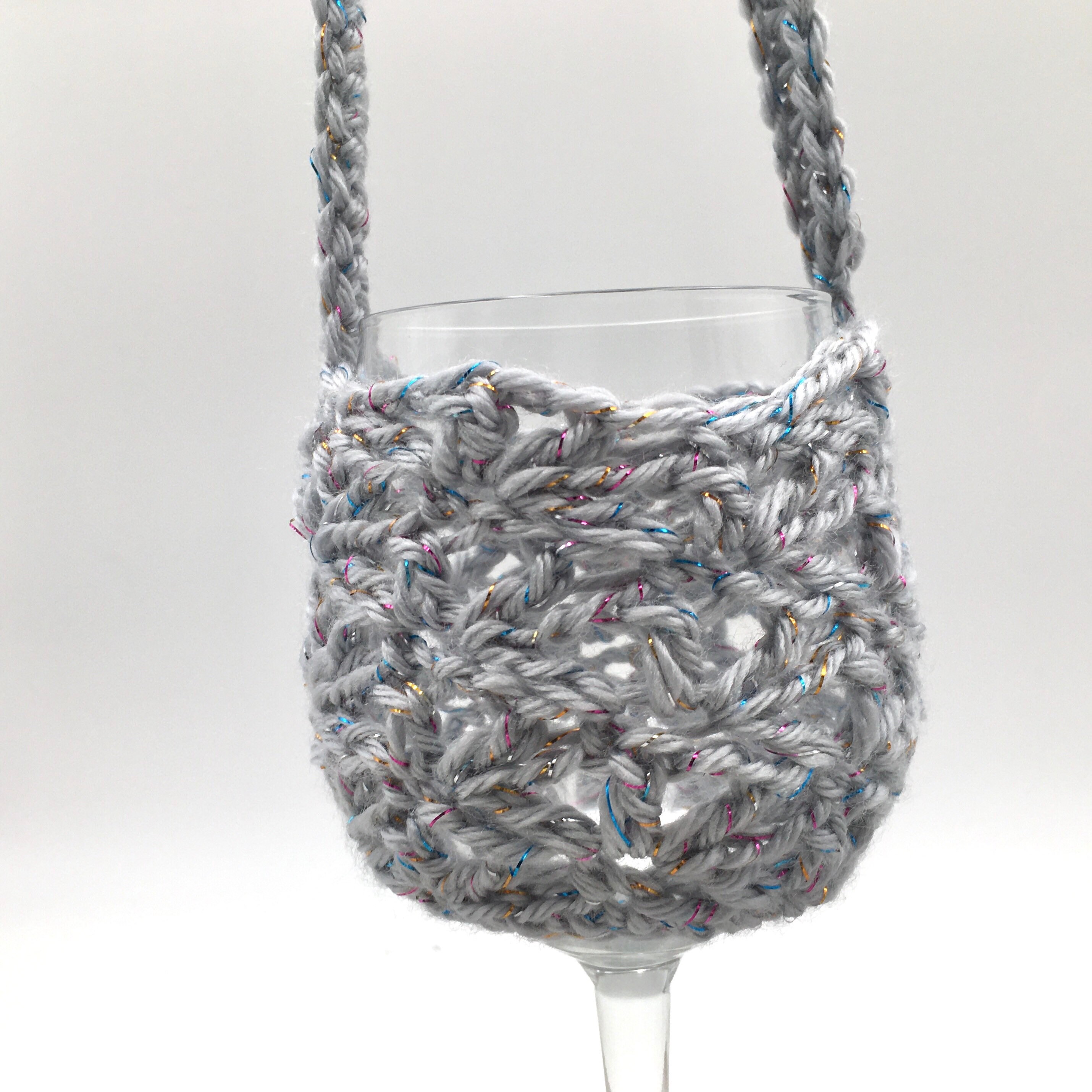 Wine Glass Cozy Crochet PATTERN PDF Wine Lanyard Crochet | Etsy