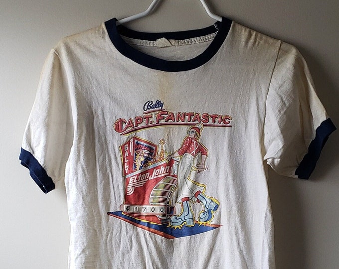 Vintage Bally Capt. Fantastic, Elton John Pinball T-shirt, ELTON JOHN ...