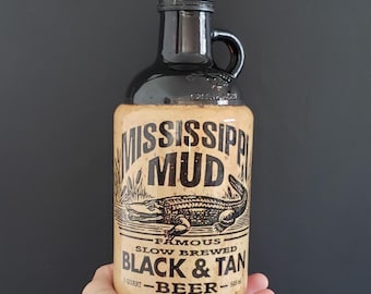 Mississippi Mud Famous Slow Brewed Black and Tan Beer, 1 QT, Empty ...