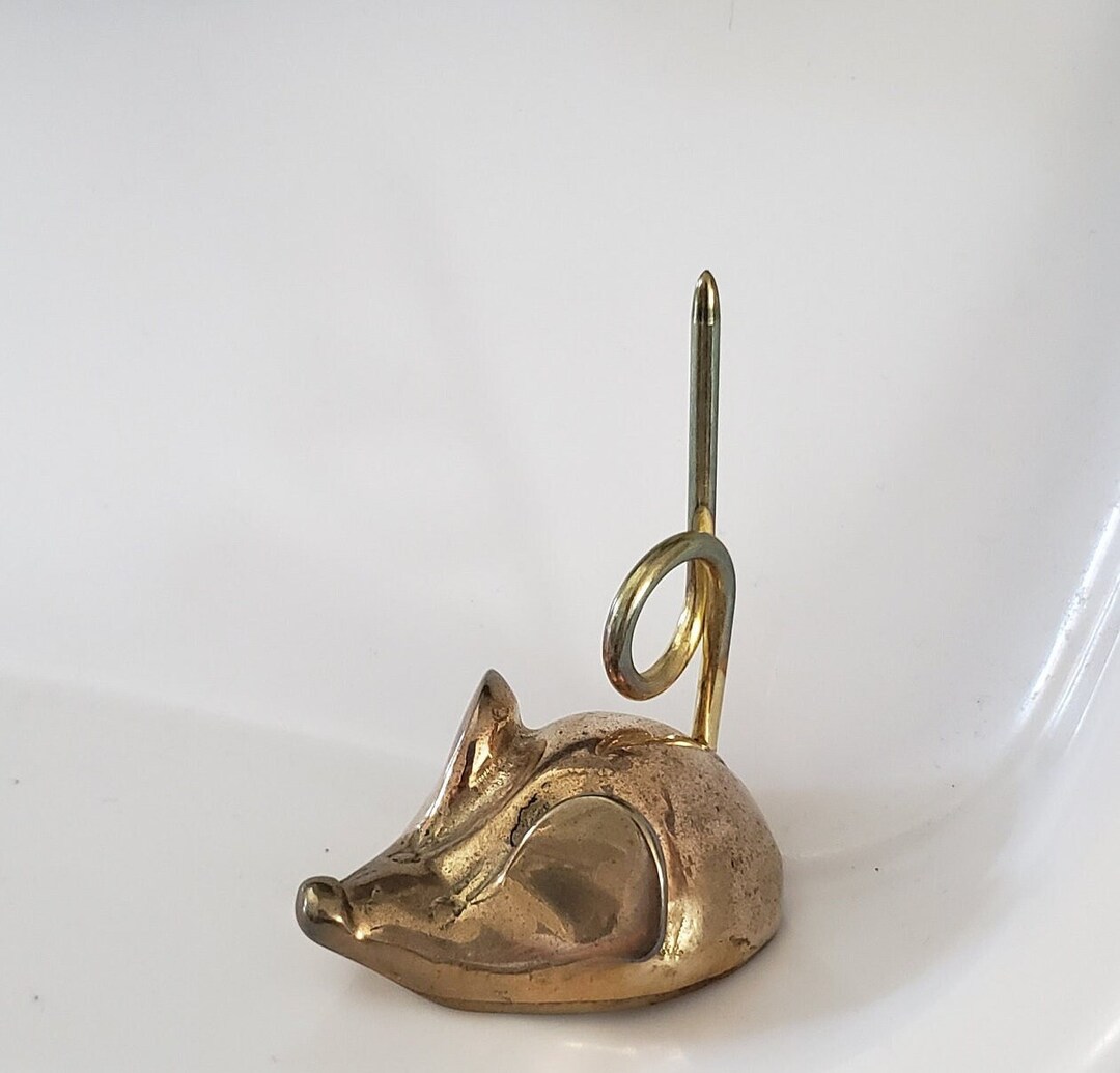 Brass Mouse Receipt Spike Mouse Paper Holder Hollow Mouse - Etsy