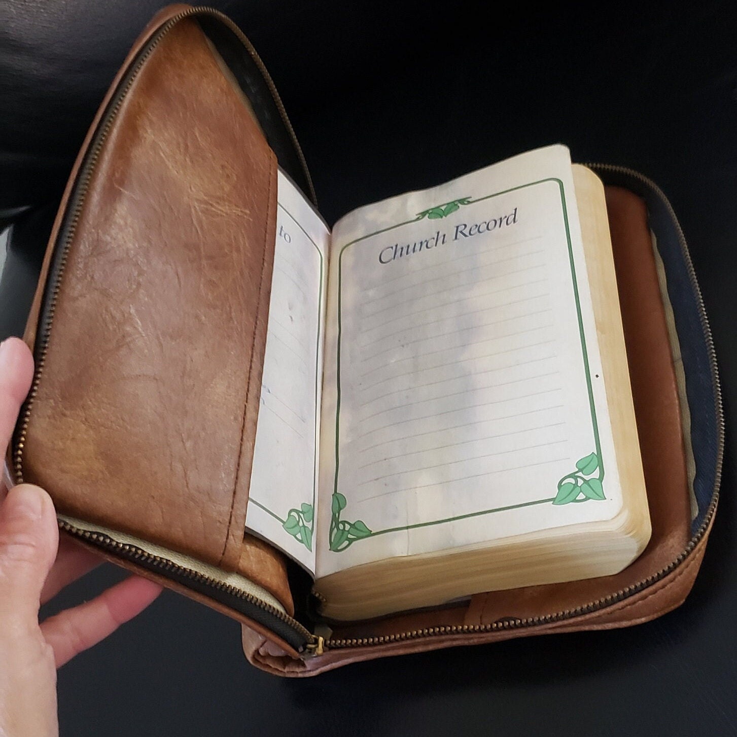 Vintage Bible Cover Brown Leather Look Zip up Bible Cover - Etsy