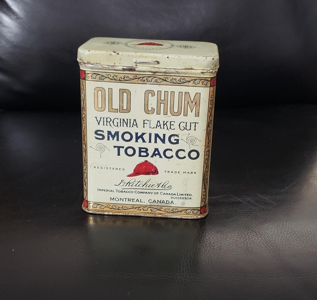 Vintage Old Chum Smoking Tobacco Tin, Old Chum Virginia Flake Cut ...