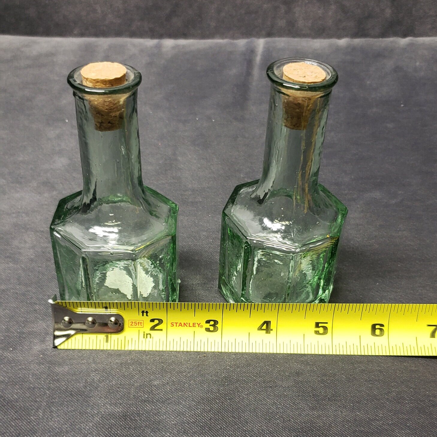 Green Glass Bottles, Octagonal Aqua Recycled Glass, Made in Spain ...