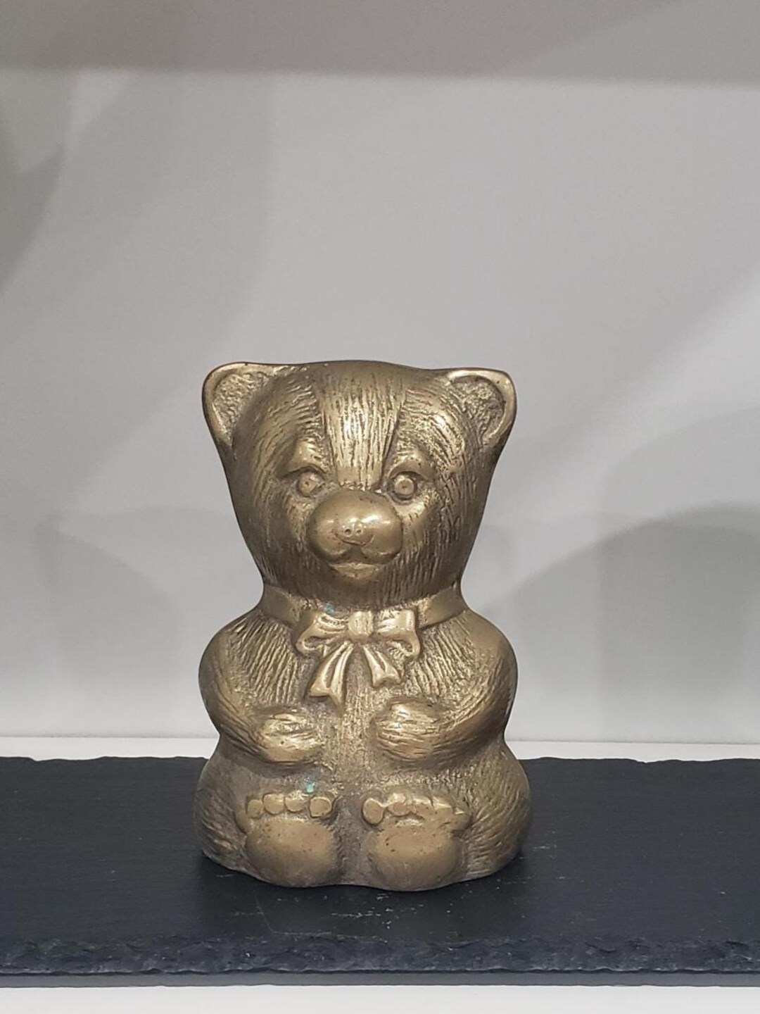 Vintage Brass Teddy Bear Bank, Bear Coin Bank, Nursery Decor, Bear With ...