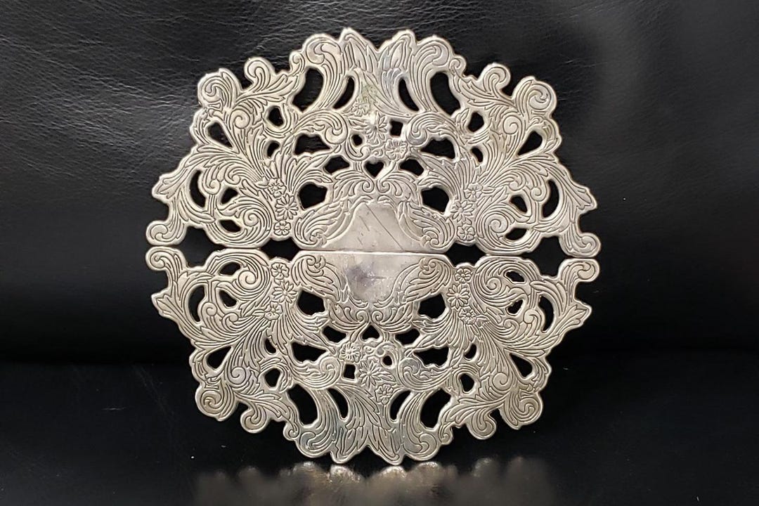 Vintage Silverplate Expandable Trivet, Silver Plated Trivet With Four ...