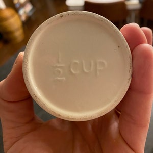 Vintage Ceramic Measuring Cups, Miniature Cups, Sunflower and Gingham ...