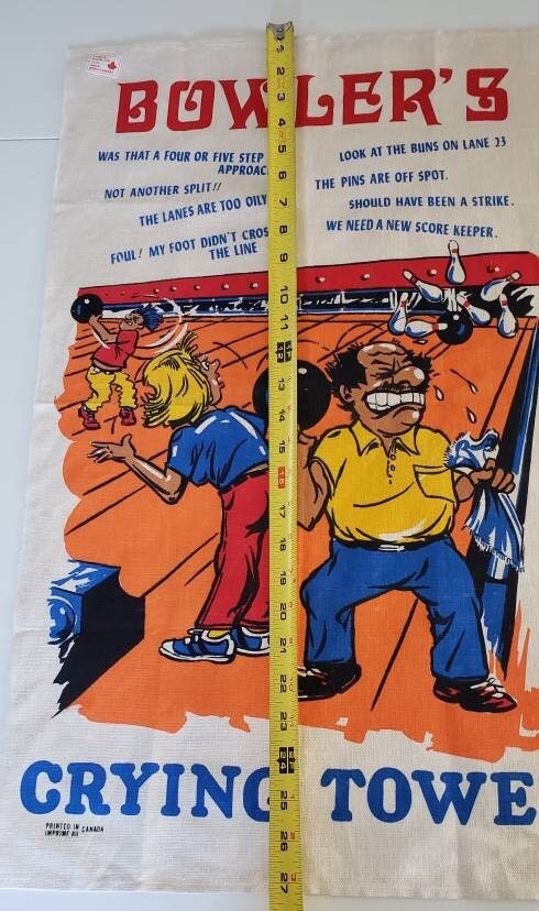 Bowler's Crying Towel Vintage Bowling Theme Tea Towel | Etsy