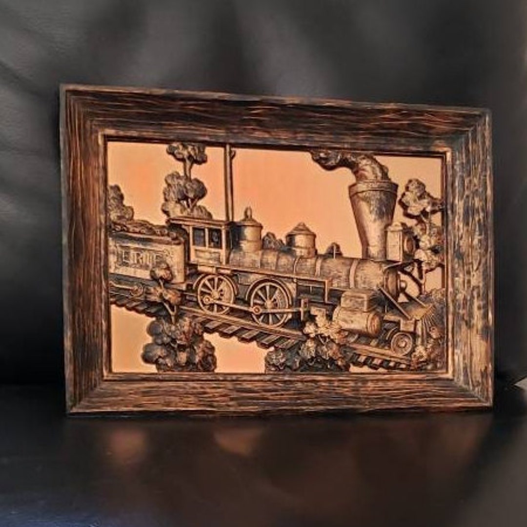 Coppercraft Guild 3D Copper Wall Art Erie Railroad Steam Train , Dart ...