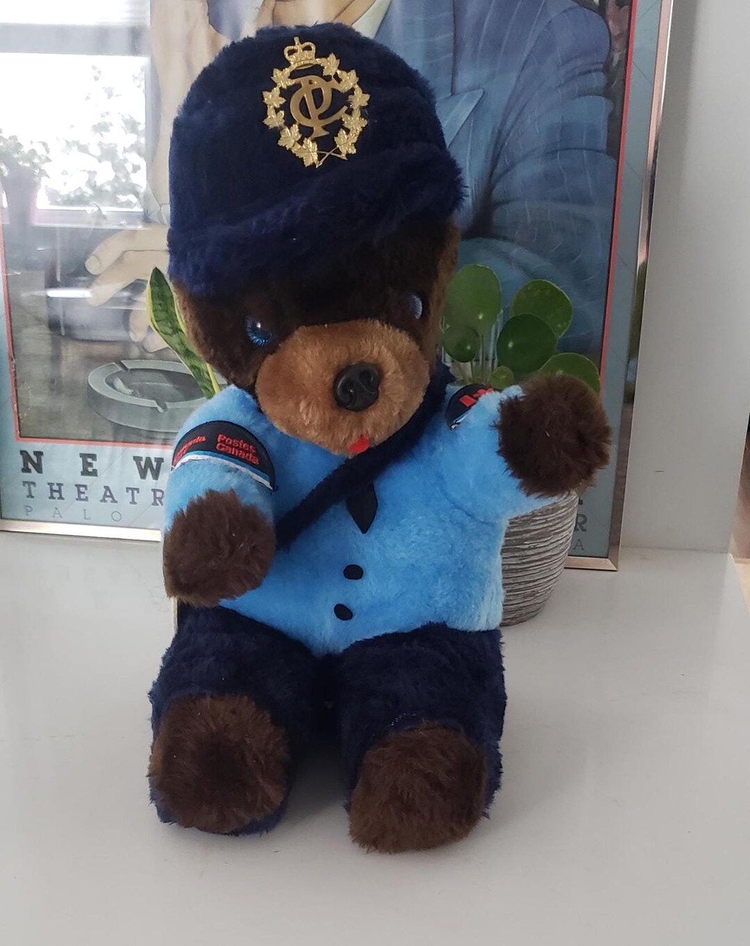 Vintage Canada Post Plush Bear, Canada Post Mailman Bear , Sitting Bear ...