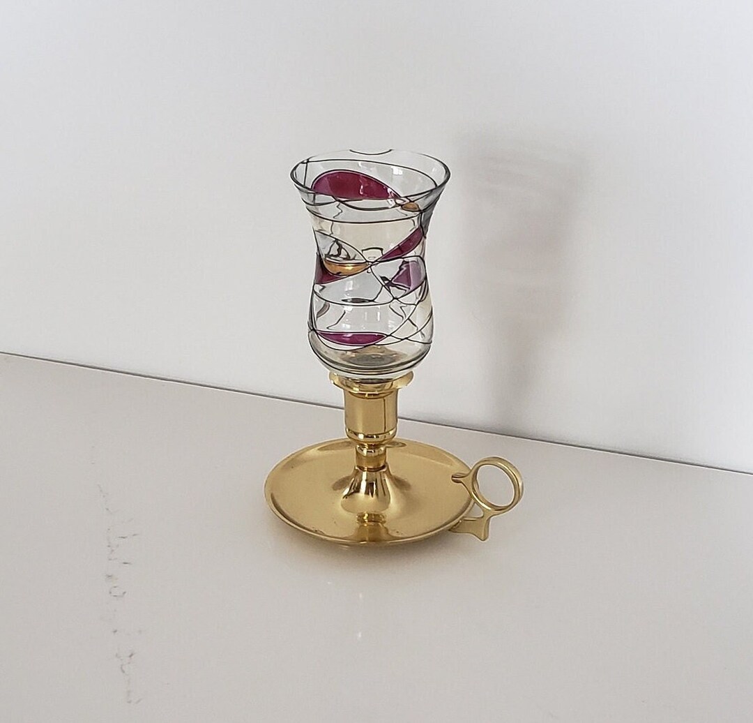 Partylite Mosaic Calypso Peglite in Brass Finger Loop Chamberstick ...