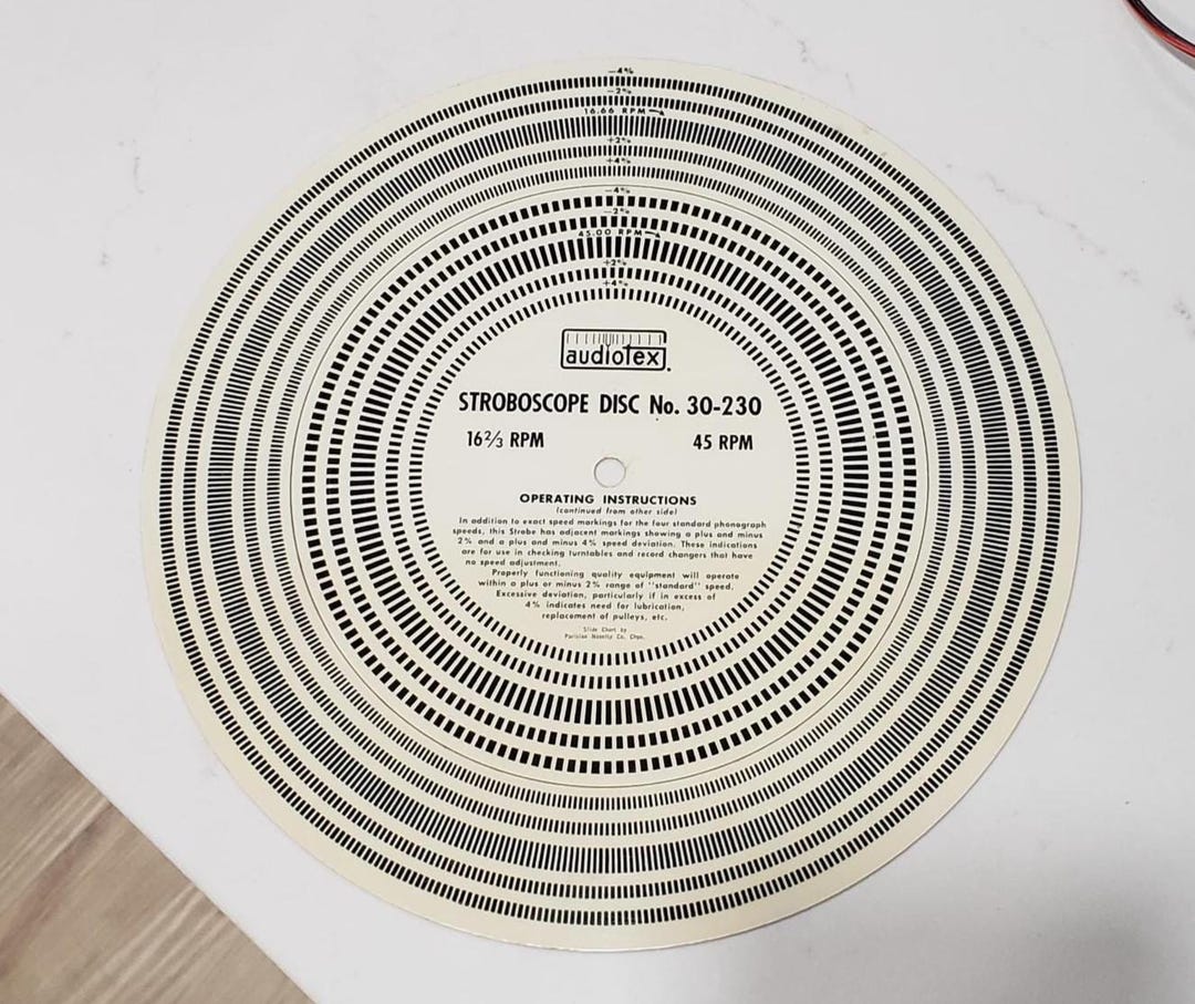 Audiotex Stroboscope Disc No. 30-230 - Etsy