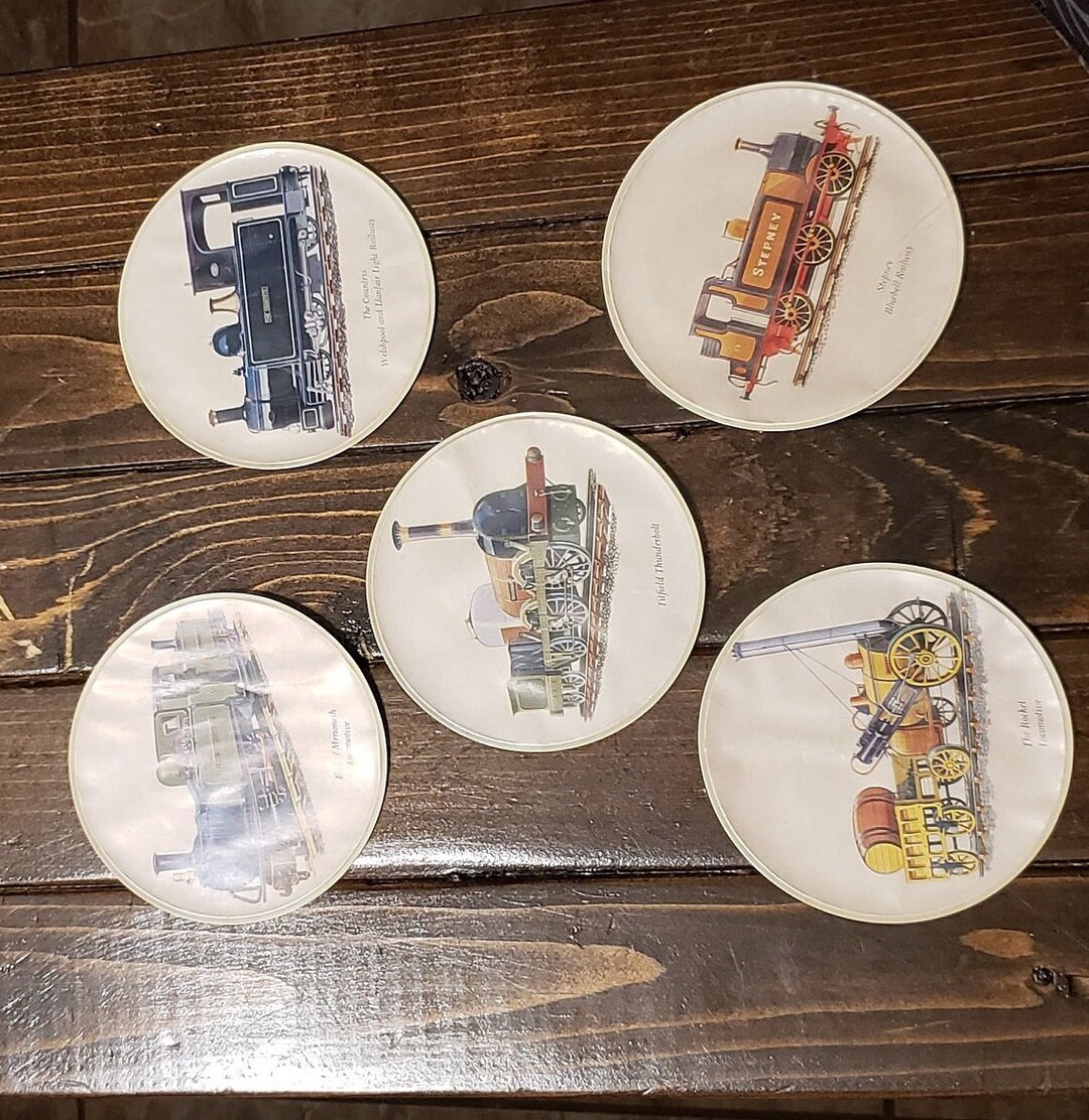 Vintage Train Coasters, Locomotive Coasters, the Countess, the Rocket ...