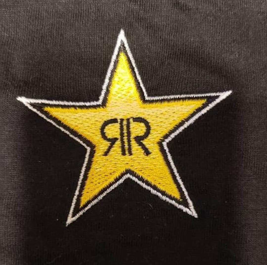 Rockstar Energy Drink T-shirt, RR Embroidered Logo T Shirt, Rock Star ...