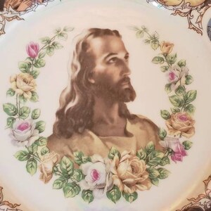 Life of Jesus Plate , Vintage Iridescent Giftcraft Large Decorative ...
