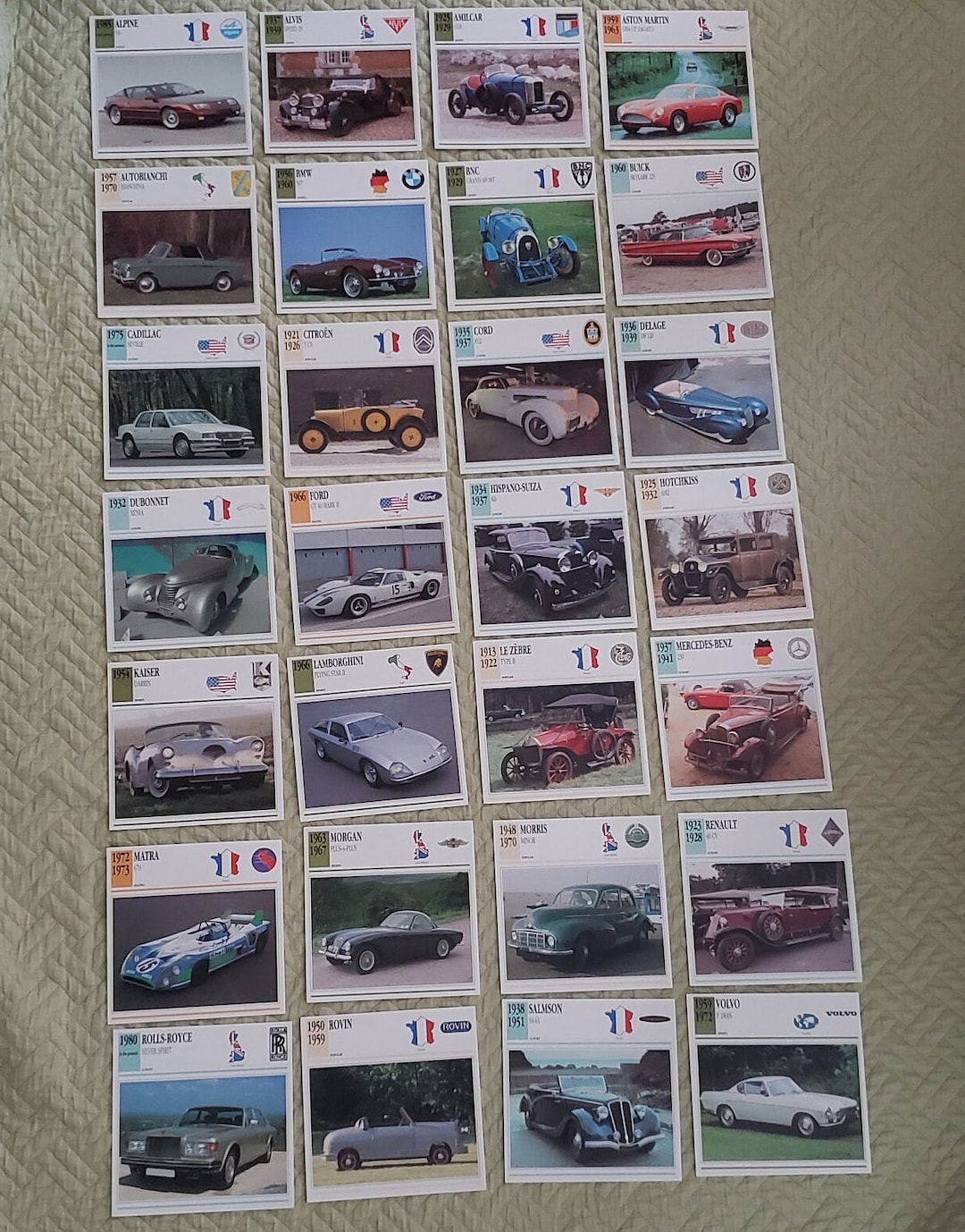 Cars of the World Cards of Knowledge, Lot of 40 Collector Cards ...
