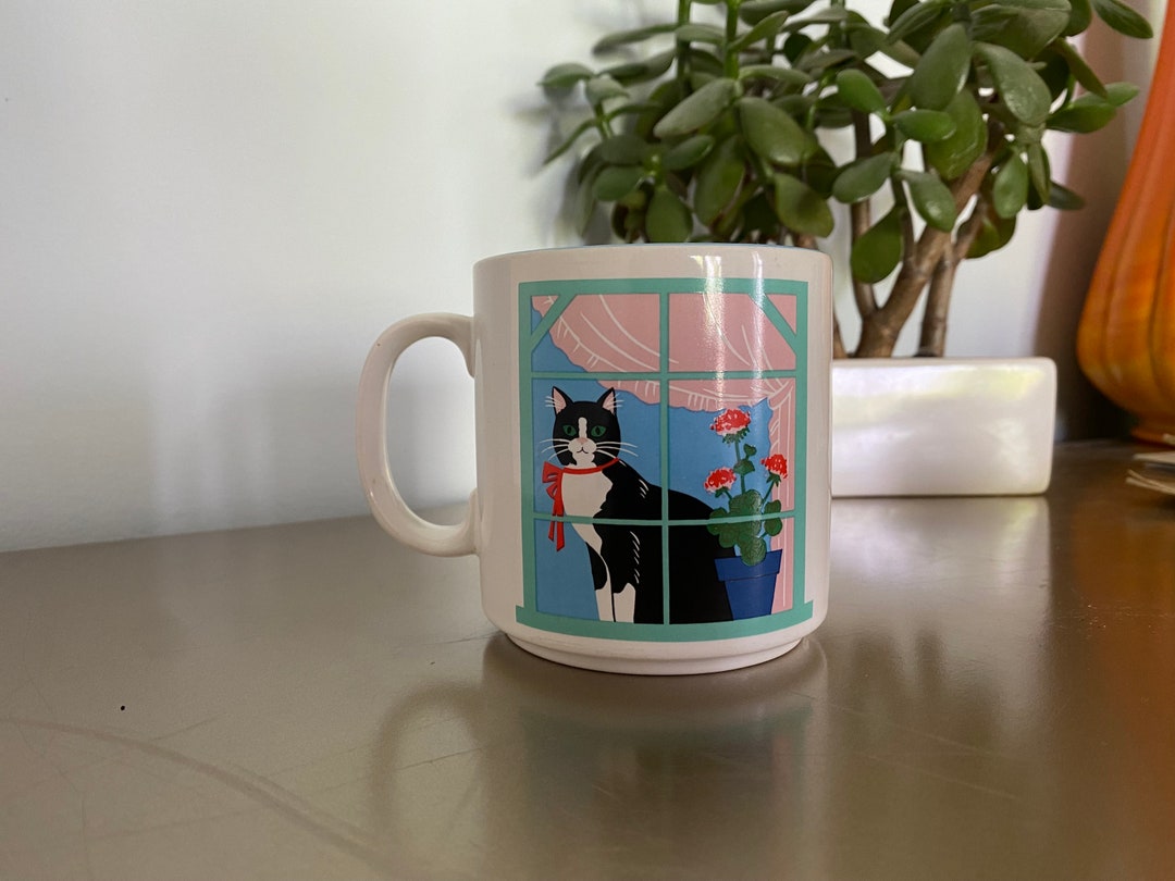 Vintage Cat Mug, Made in Korea Mug, Kitty Mug, Mugs by Ganz, Cat Cup ...