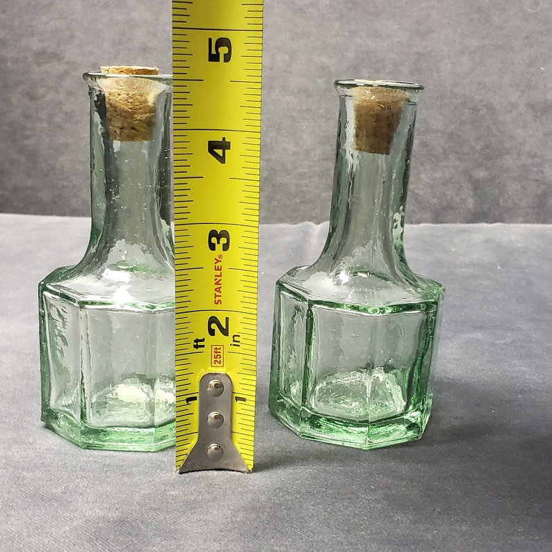 Green Glass Bottles, Octagonal Aqua Recycled Glass, Made in Spain ...