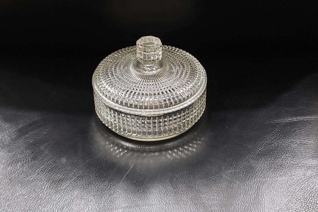 Vintage Avon Crystal Beauty Dust Glass Powder Container, Avon Waffle ...