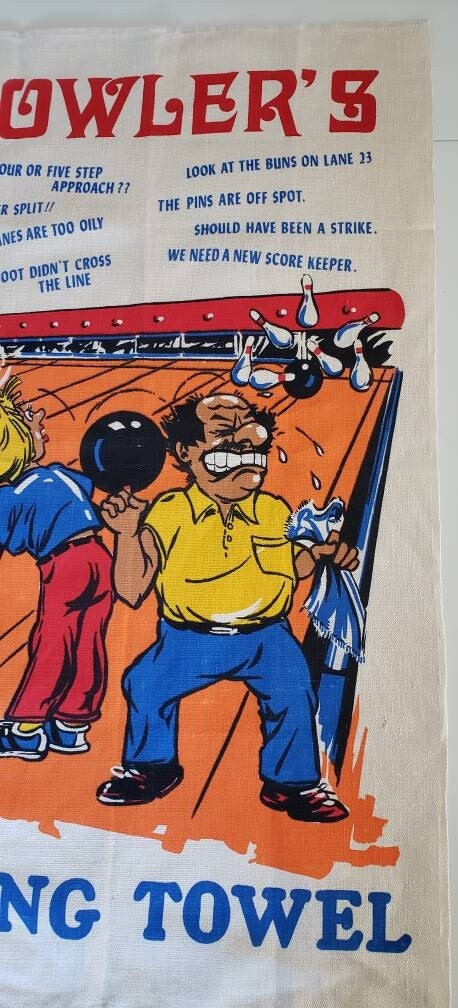 Bowler's Crying Towel Vintage Bowling Theme Tea Towel | Etsy