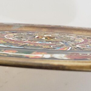 Vintage Brass Enamel Aztec Calendar Plate, Mexican Wall Decor (11 Inch ...