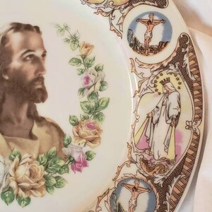 Life of Jesus Plate , Vintage Iridescent Giftcraft Large Decorative ...