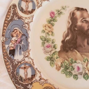 Life of Jesus Plate , Vintage Iridescent Giftcraft Large Decorative ...