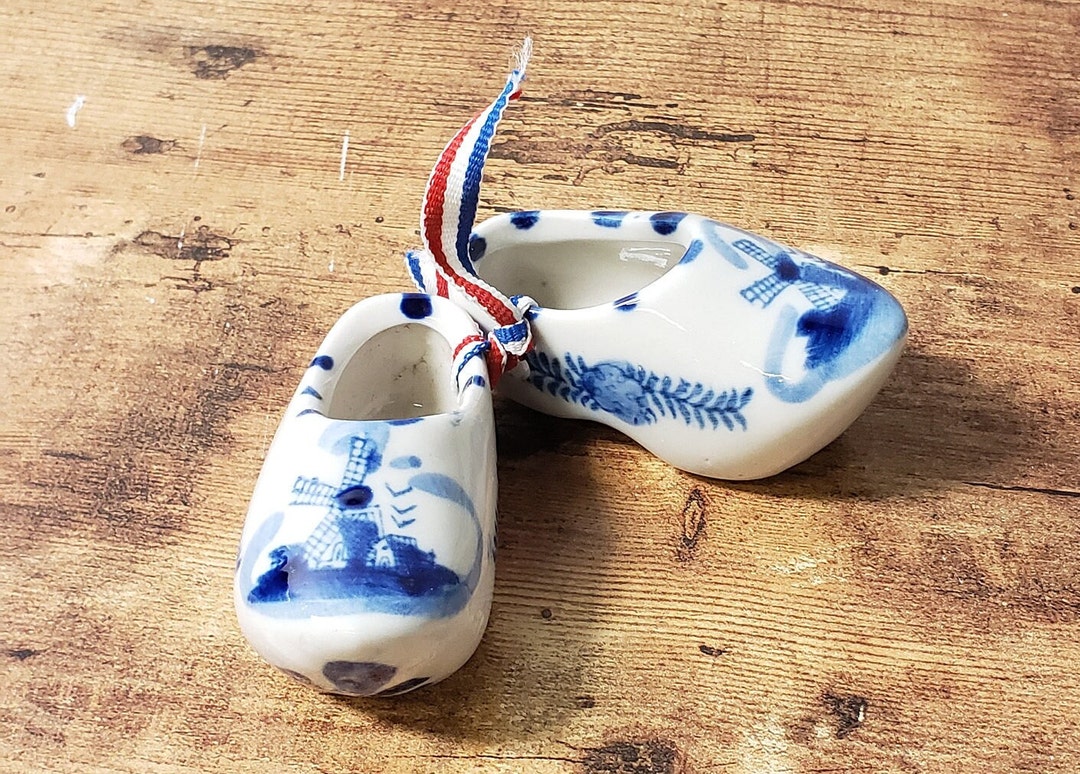 Mini Delft Holland Look Clogs, Miniature Pair of Windmill Shoe Clogs, 3 ...