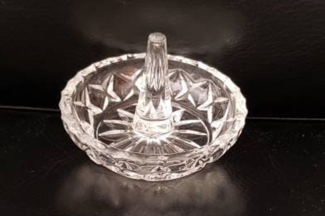 Cut Glass Ring Holder Ring Dish Trinket Dish - Etsy