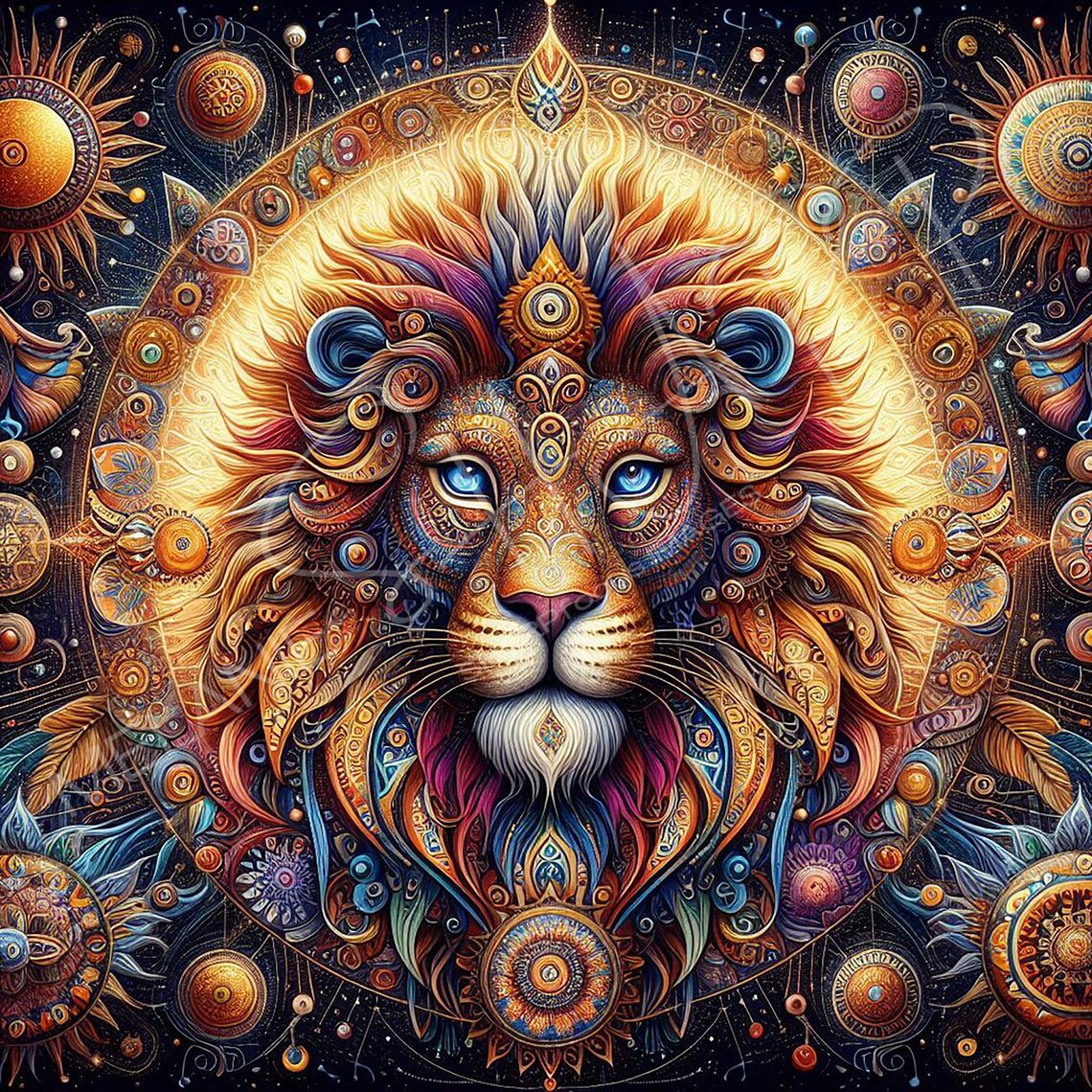 The Couragious Lion Spirit Animal. Mystical. Astrology. Spiritual ...