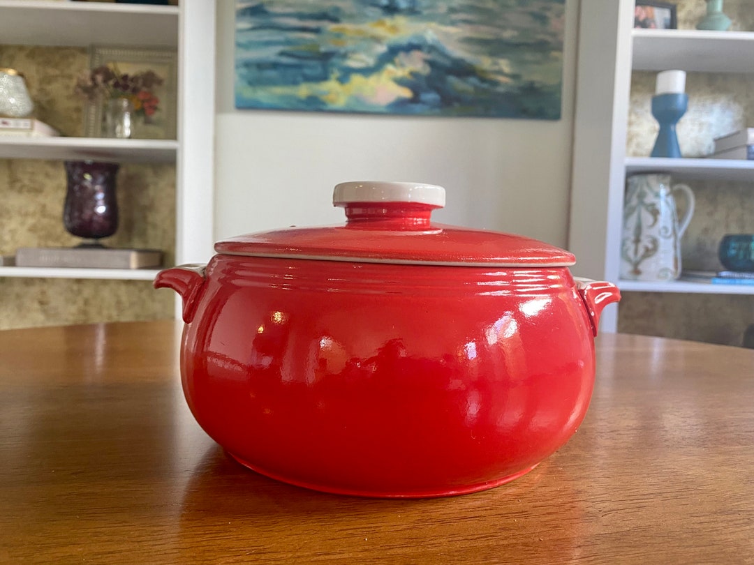 Vintage Red Serving Dish/ Bowl by Hall Pottery, Superior Kitchenware ...