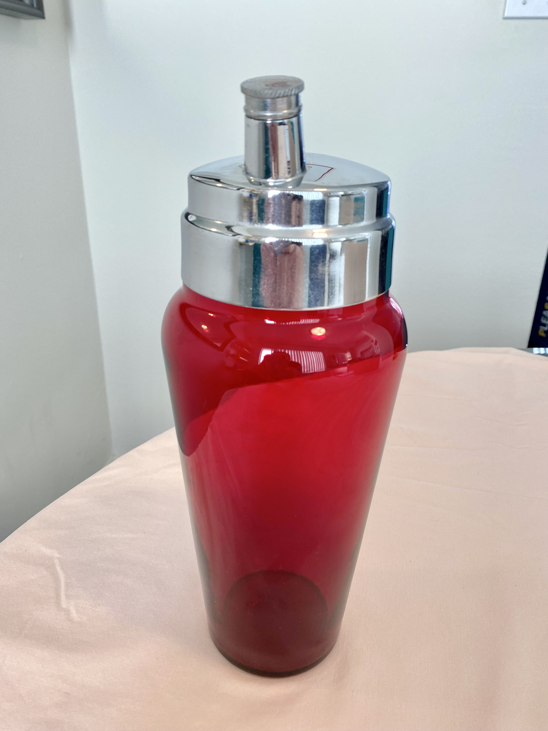 Vintage Red Glass Cocktail Shaker by Derby-shelton Silver Co. - Etsy